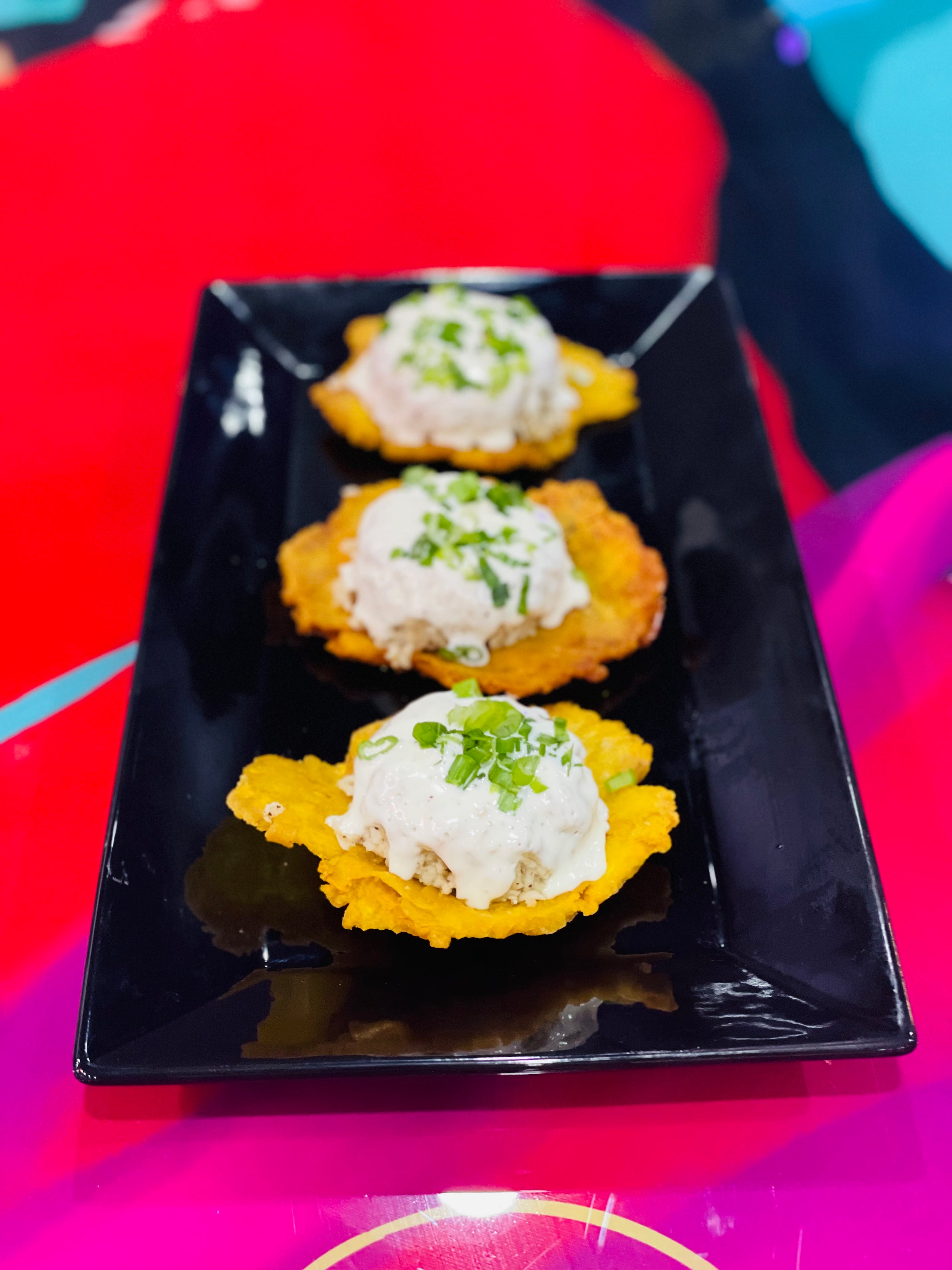 Tostones Rellenos with pollo | Morenas Latin Bar & Grill